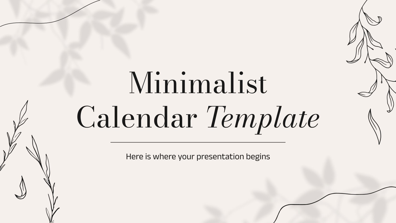Minimalist Calendar Template Presentation