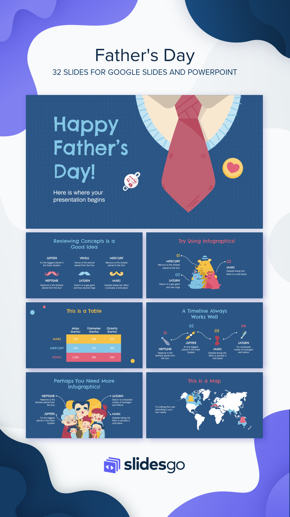 Father's Day Google Slides Theme and PowerPoint Template