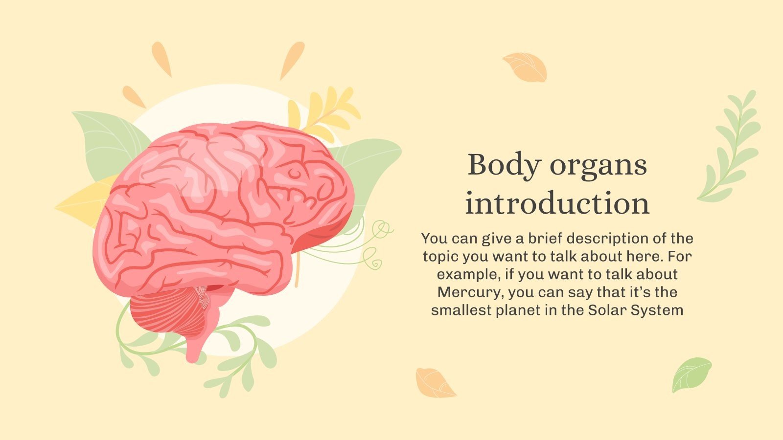 Science Subject for Middle School: Body Organs Presentation
