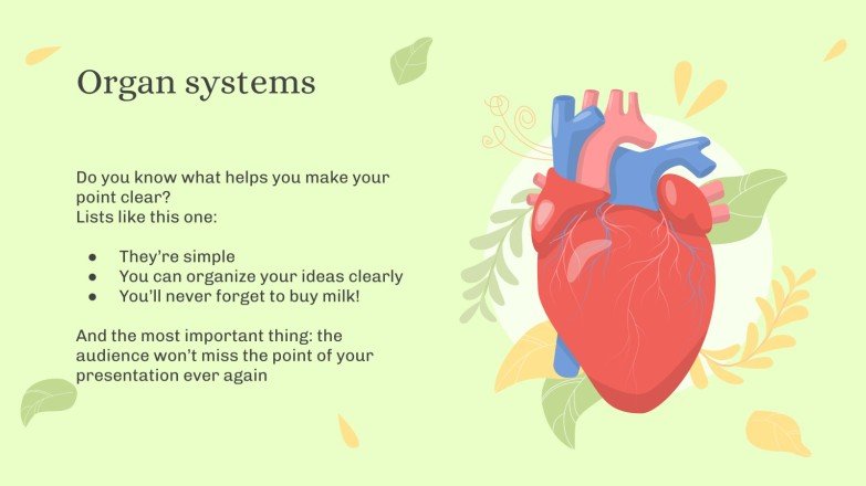 Science Subject for Middle School: Body Organs Presentation