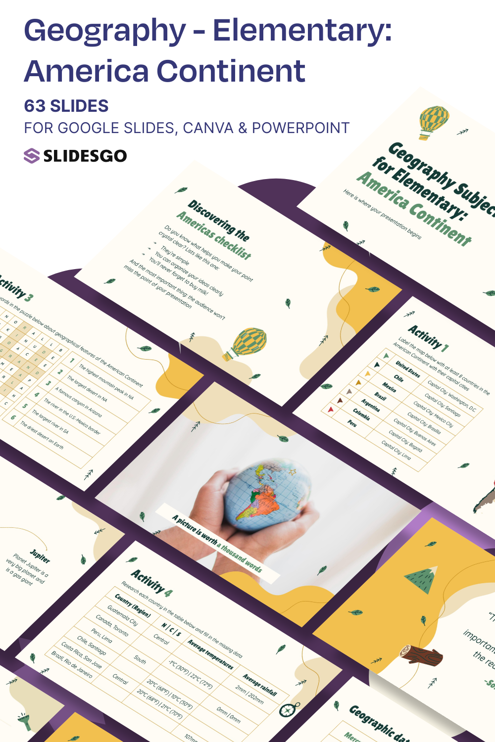 Geography Subject for Elementary: America Continent Presentation