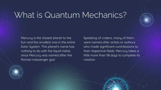 Physics Major for College: Quantum Mechanics Presentation