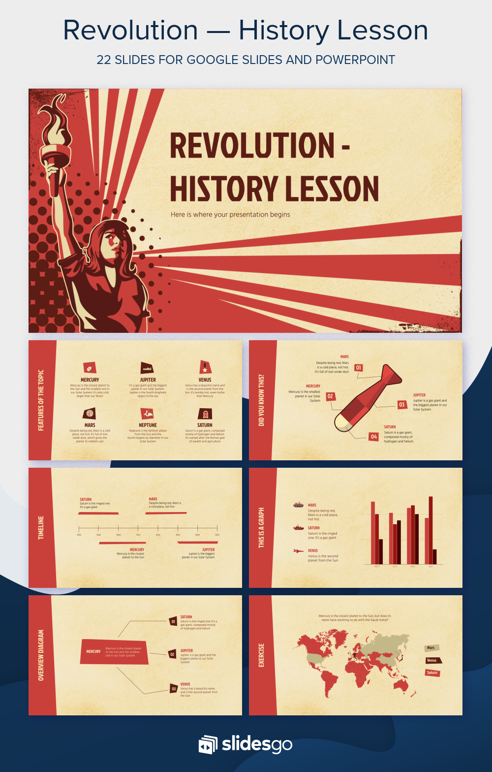 Revolution - History Lesson Google Slides and PPT template