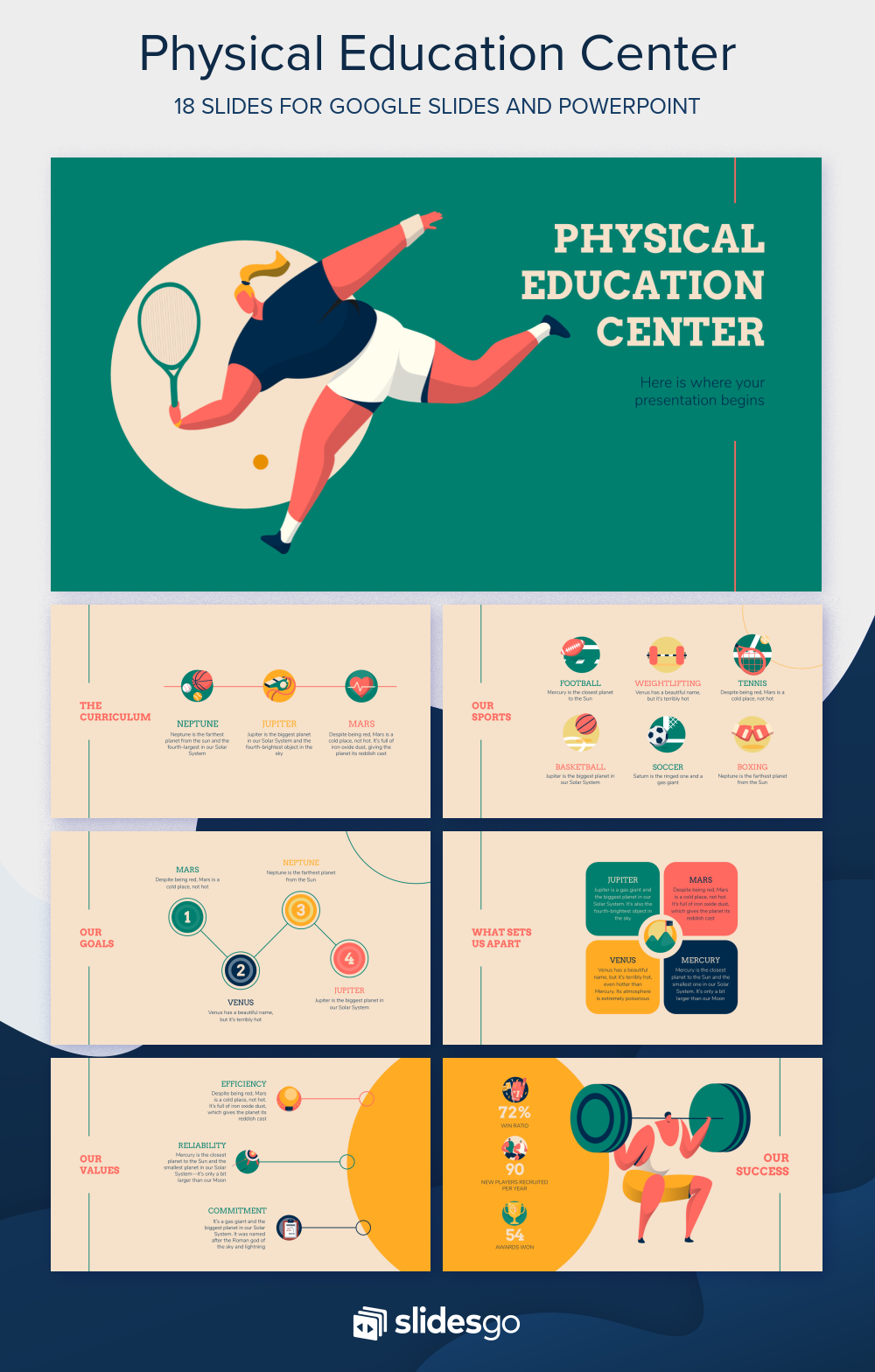 Physical Education Center Google Slides and PowerPoint Template