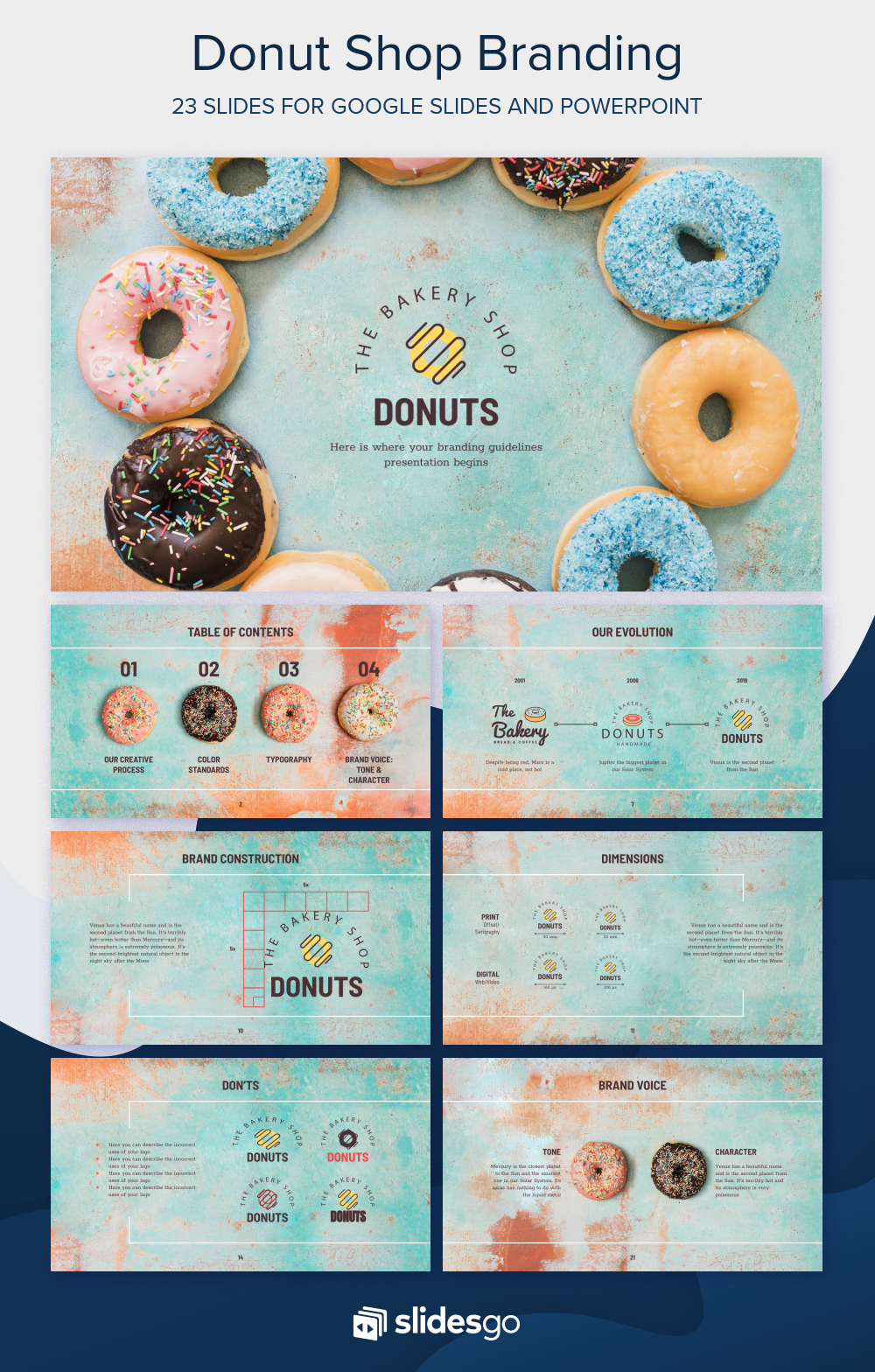 Donut Shop Branding Google Slides and PowerPoint Template