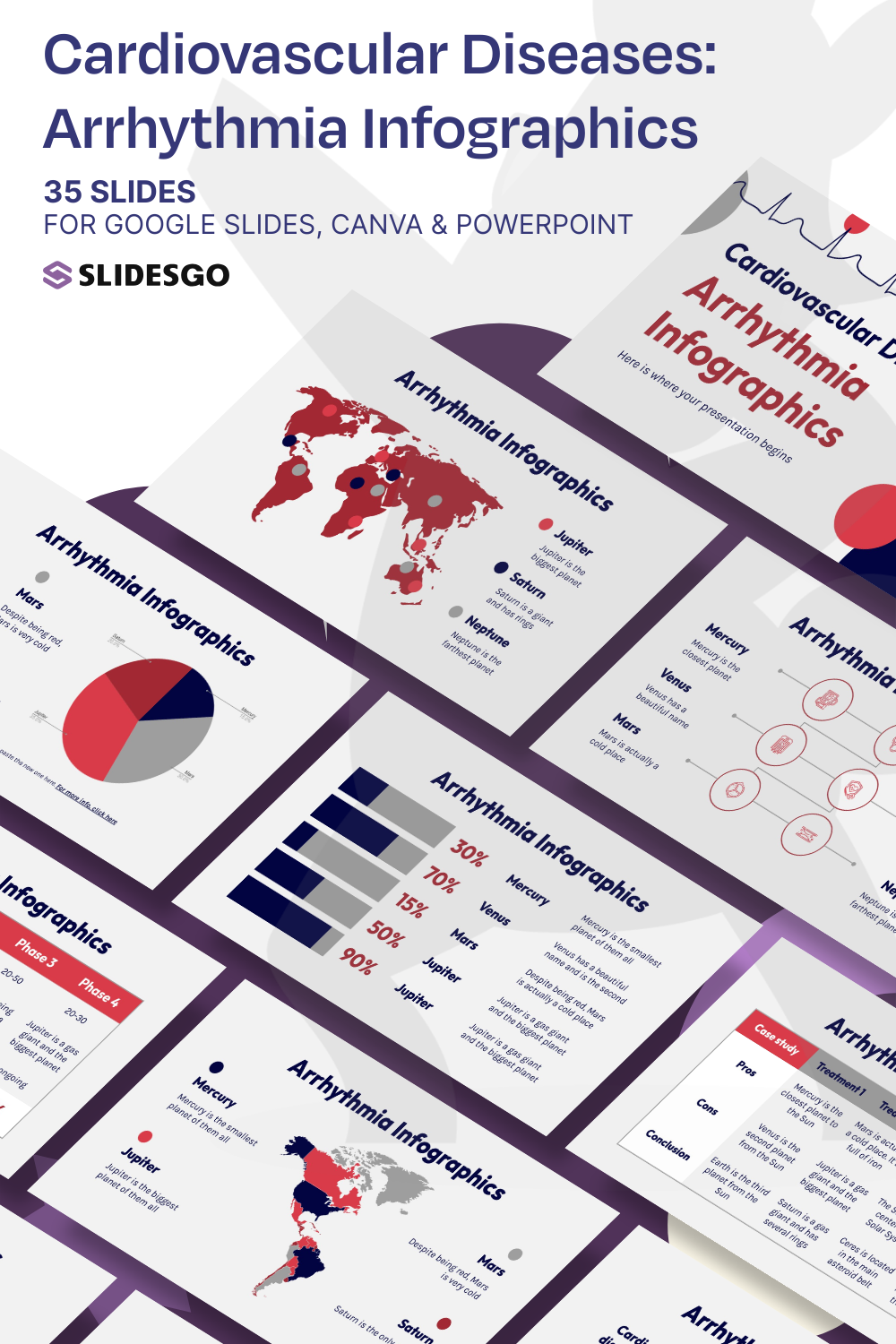 Cardiovascular Diseases: Arrhythmia Infographics Template