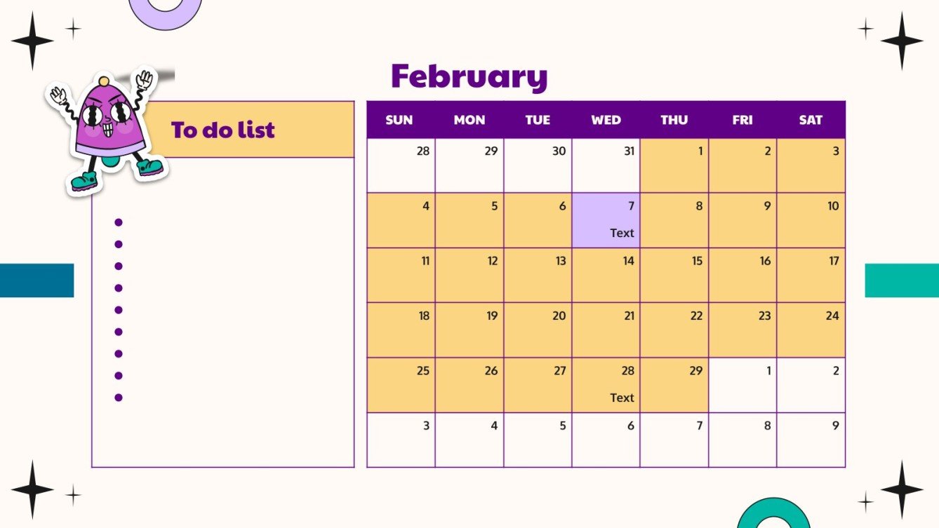 Stickers Calendar Template Presentation