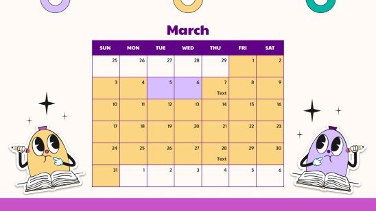 Stickers Calendar Template Presentation