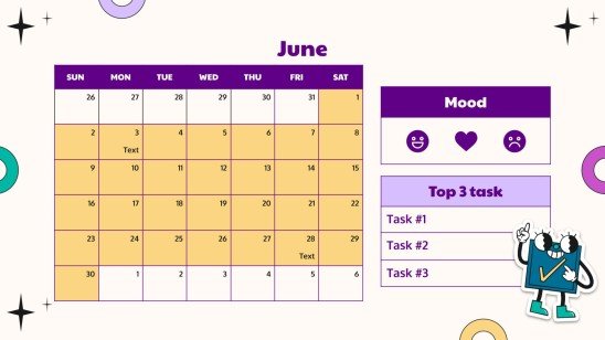 Stickers Calendar Template Presentation
