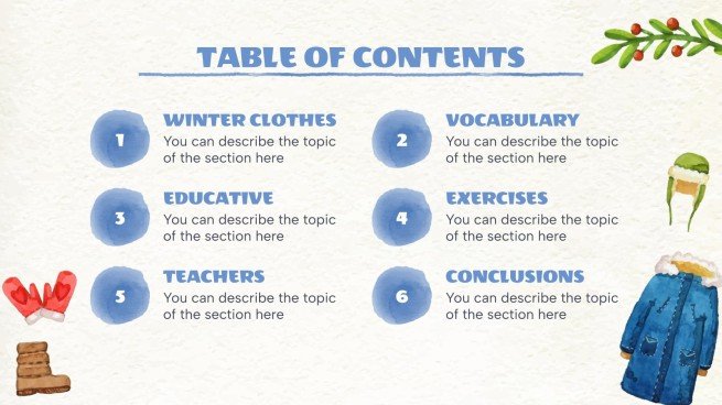 Winter Clothes Vocabulary for Pre-K Presentation