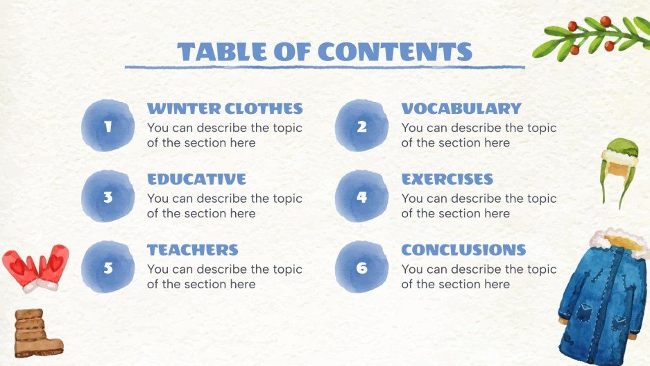Winter Clothes Vocabulary for Pre-K Presentation