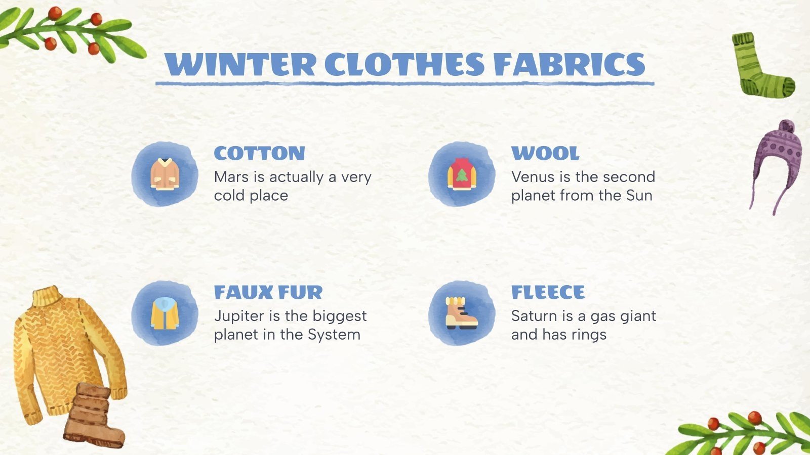 Winter Clothes Vocabulary for Pre-K Presentation