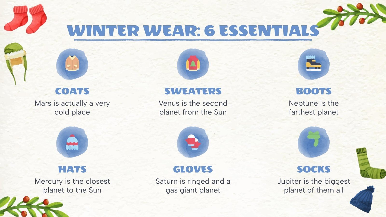 Winter Clothes Vocabulary for Pre-K Presentation