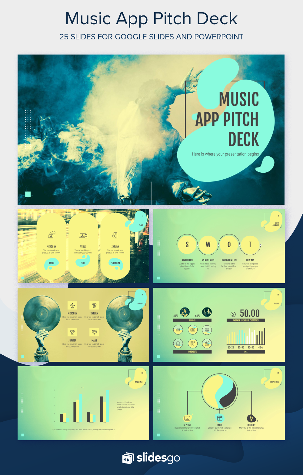 Page 3 | Music App Pitch Deck Google Slides and PowerPoint Template