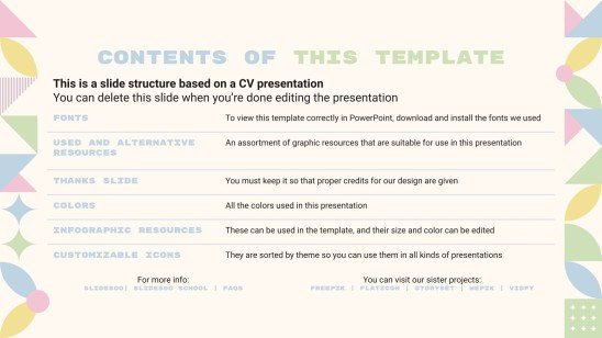 Pastel Geometric CV Presentation