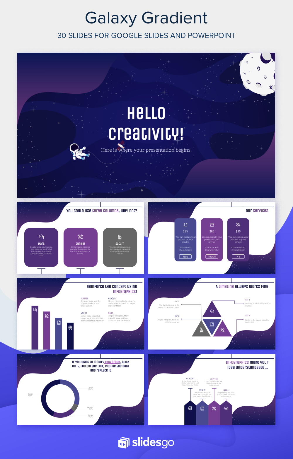 Galaxy Gradient Google Slides and PowerPoint Template