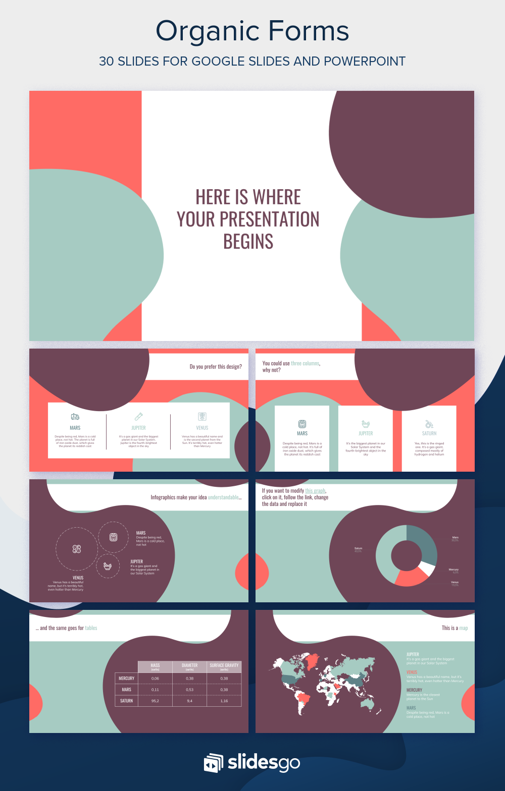Organic Forms Google Slides and PowerPoint Template