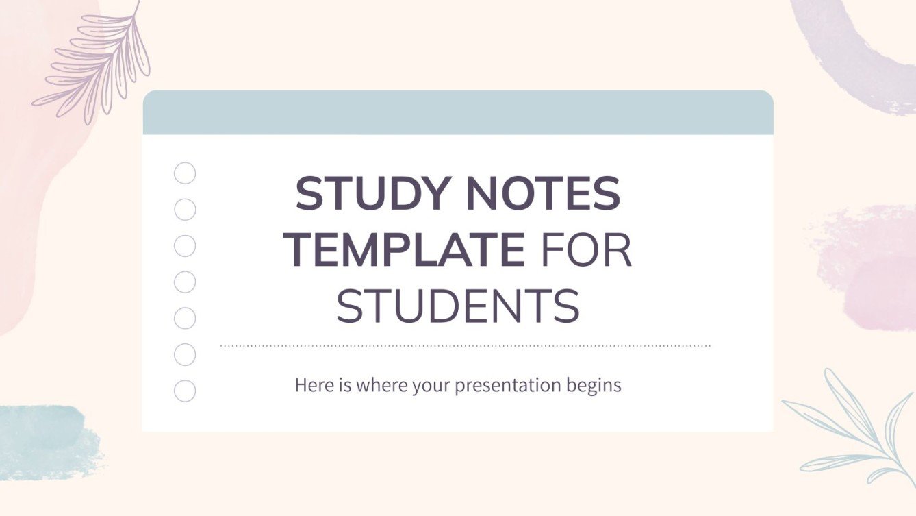 Study Notes Template for Students Presentation