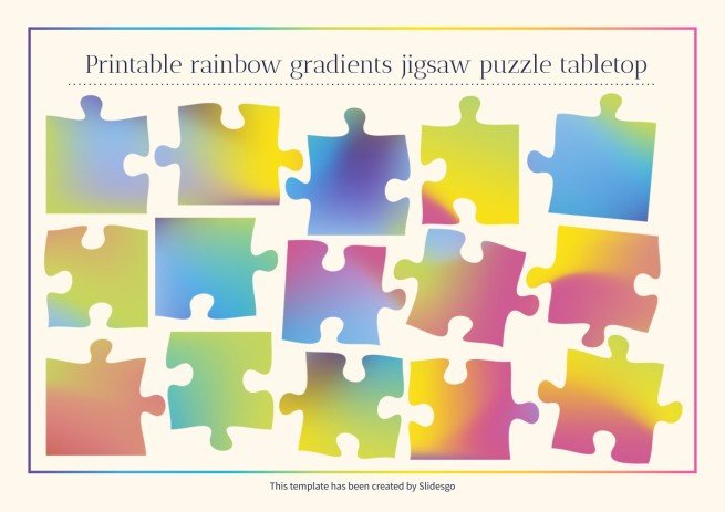 Printable Rainbow Gradients Jigsaw Puzzle Tabletop