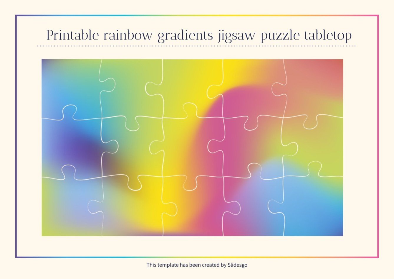 Printable Rainbow Gradients Jigsaw Puzzle Tabletop