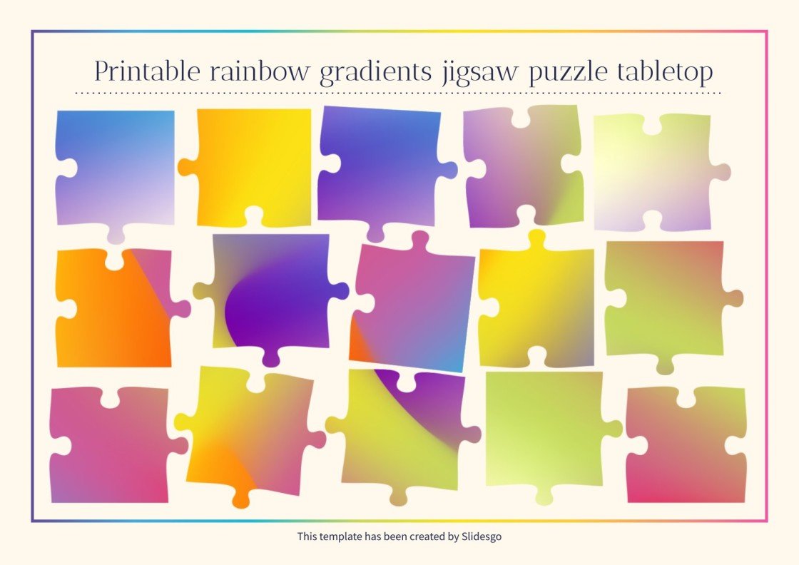 Printable Rainbow Gradients Jigsaw Puzzle Tabletop