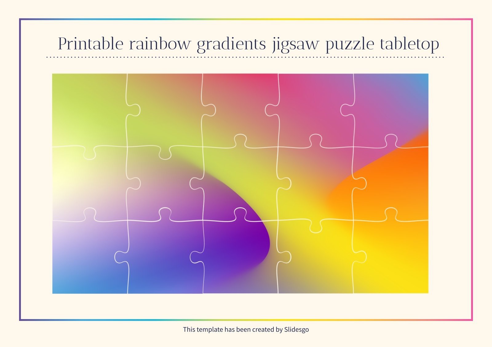 Printable Rainbow Gradients Jigsaw Puzzle Tabletop