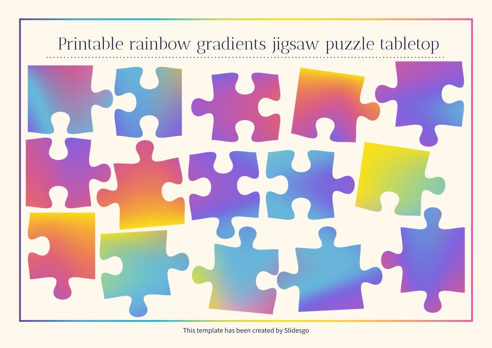 Printable Rainbow Gradients Jigsaw Puzzle Tabletop