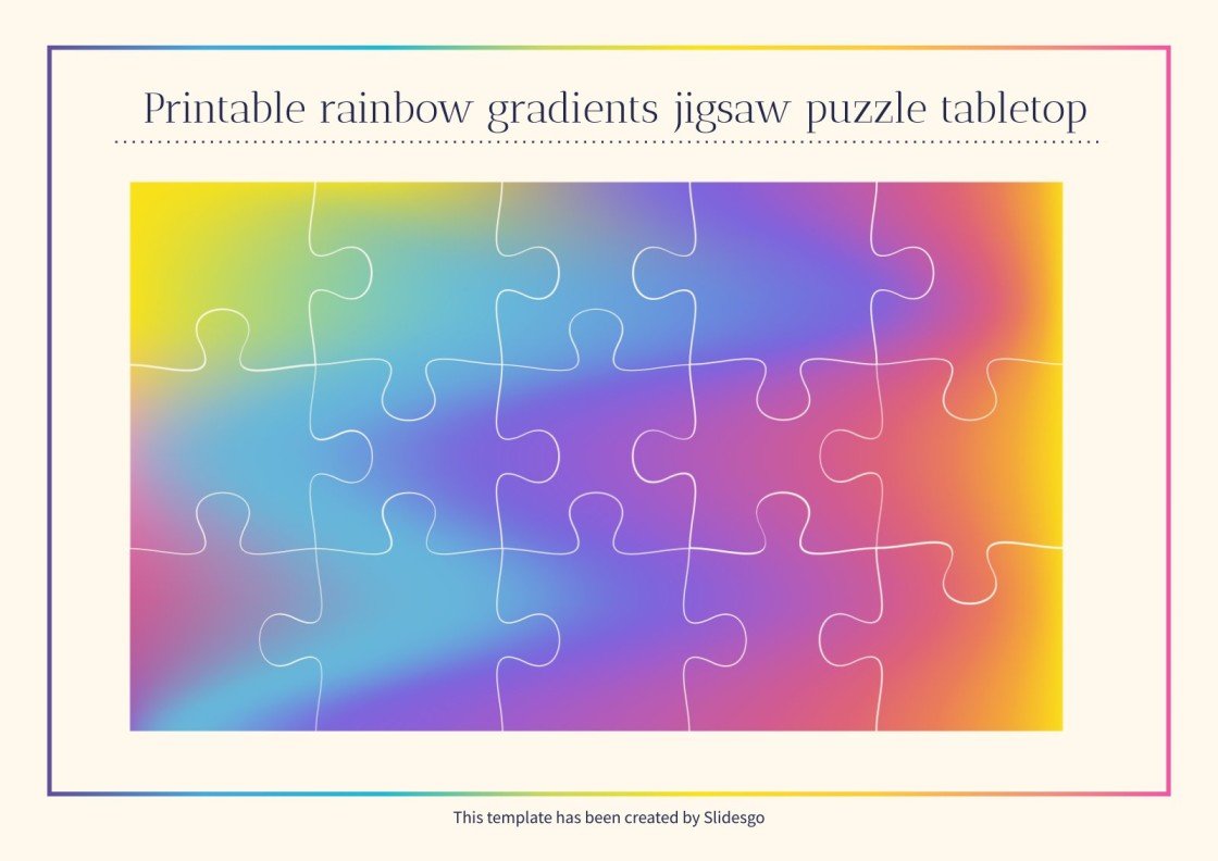 Printable Rainbow Gradients Jigsaw Puzzle Tabletop