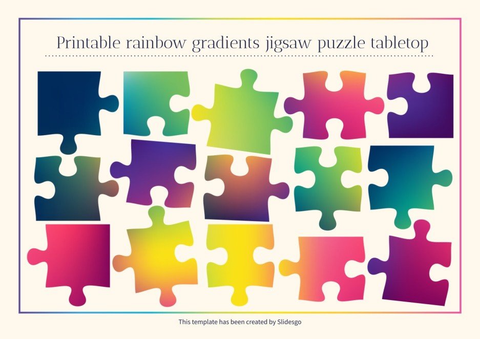 Printable Rainbow Gradients Jigsaw Puzzle Tabletop