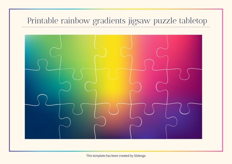 Printable Rainbow Gradients Jigsaw Puzzle Tabletop