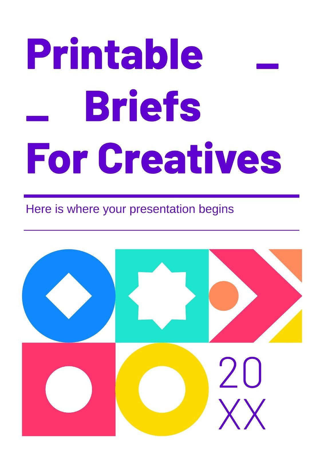 Printable Briefs for Creatives Presentation