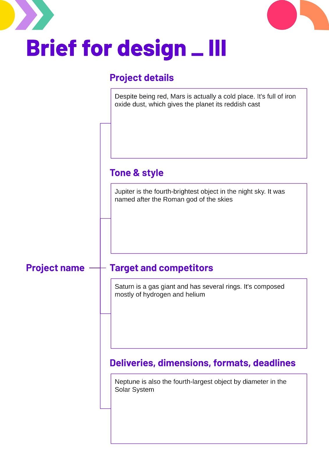 Printable Briefs for Creatives Presentation