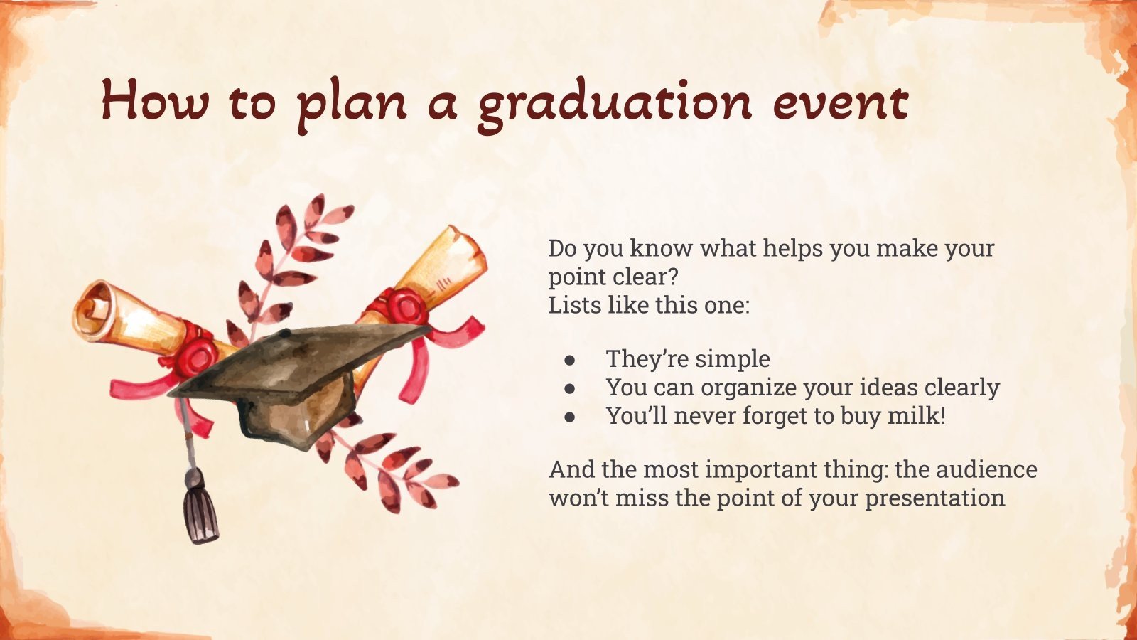 Event Planning Proccess for Graduations Presentation