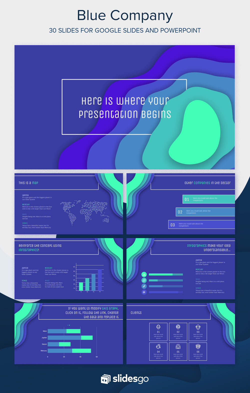 Blue Company Google Slides and PowerPoint Template