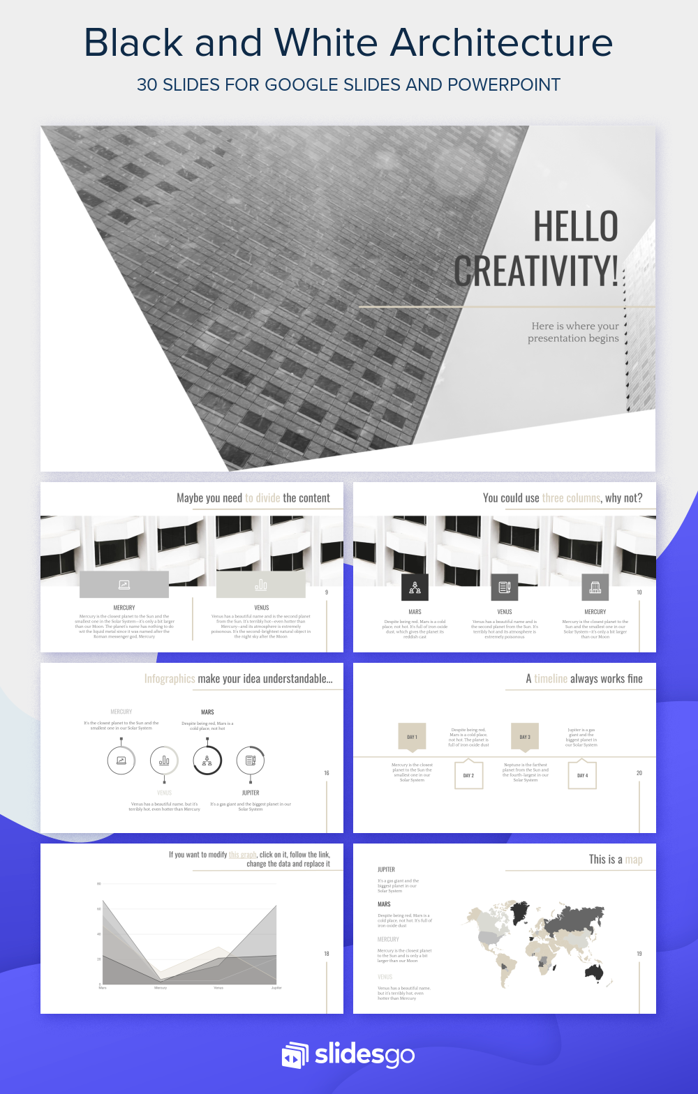 Page 2 | Black and White Architecture Google Slides and PowerPoint Template