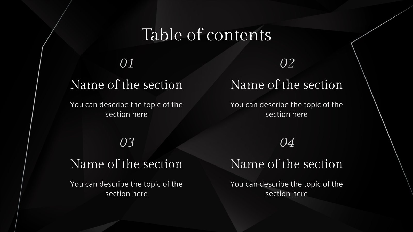 Sleek Dark and Metallic Theme Presentation