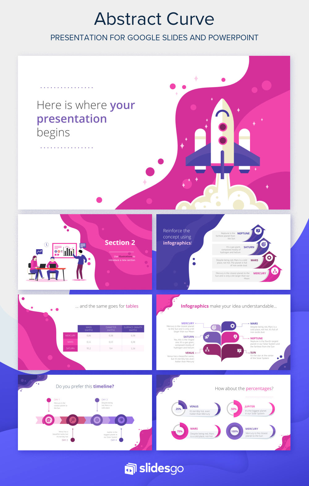 Abstract Curve Google Slides And PowerPoint Template