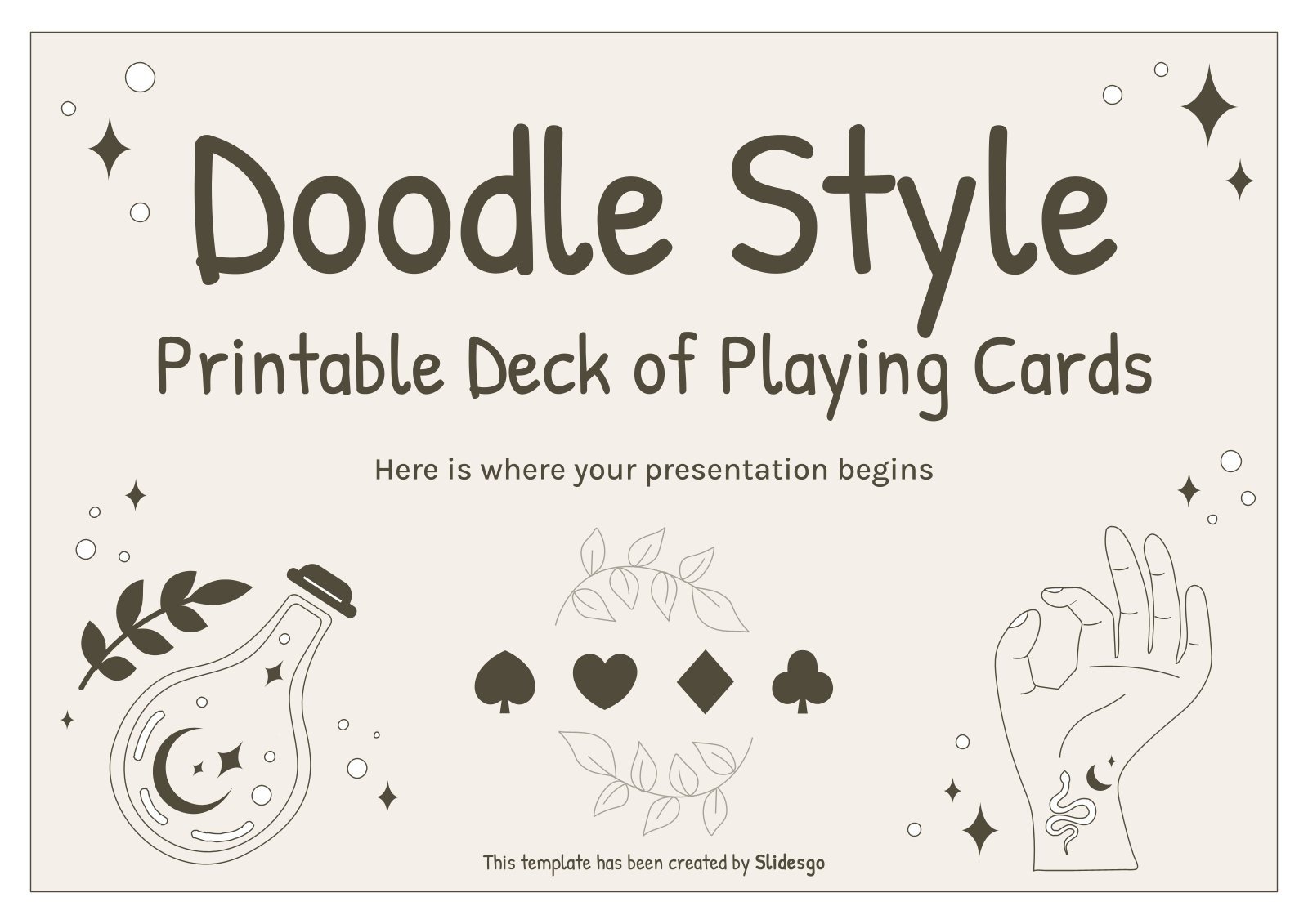 Doodle Style Printable Deck of Playing Cards Presentation