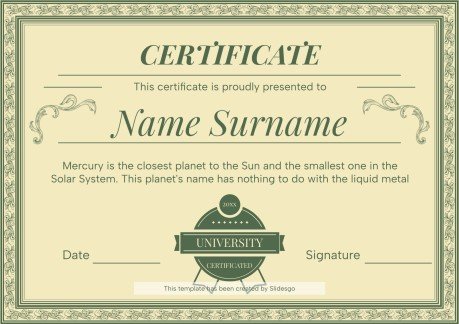 Fancy Academy Vintage Engraving Patterns Certificates