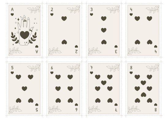 Doodle Style Printable Deck of Playing Cards Presentation