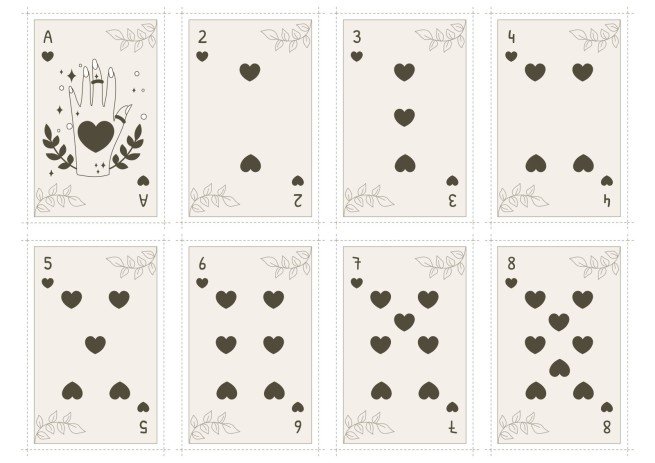 Doodle Style Printable Deck of Playing Cards Presentation