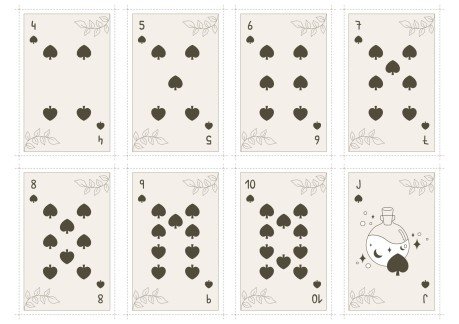 Doodle Style Printable Deck of Playing Cards Presentation