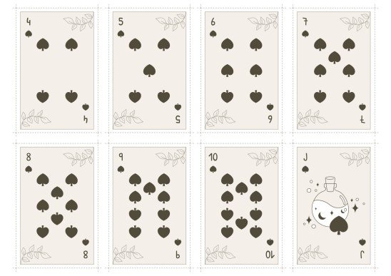 Doodle Style Printable Deck of Playing Cards Presentation
