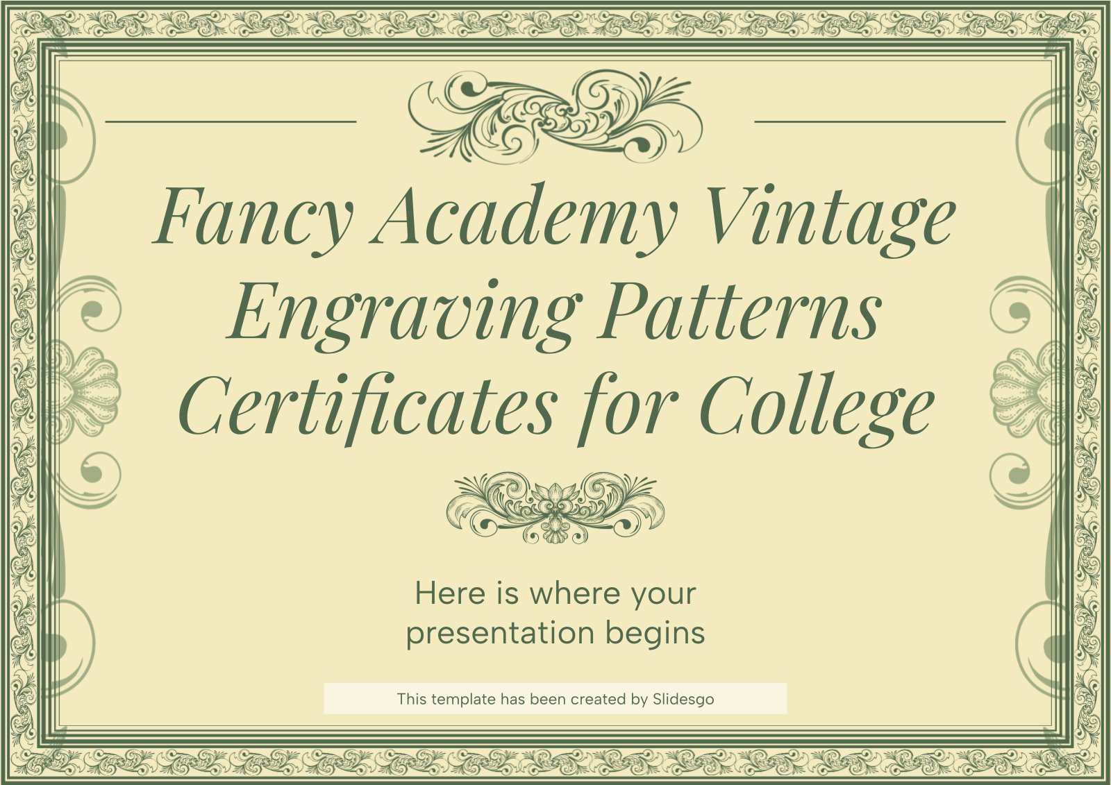 Fancy Academy Vintage-Gravurmuster-Zertifikate