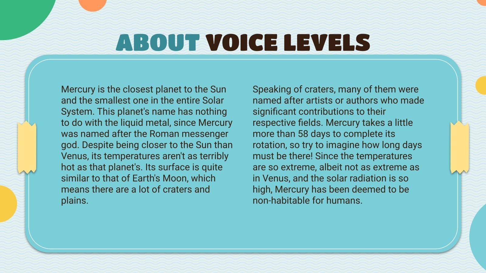 Voice Levels for Pre-K Presentation
