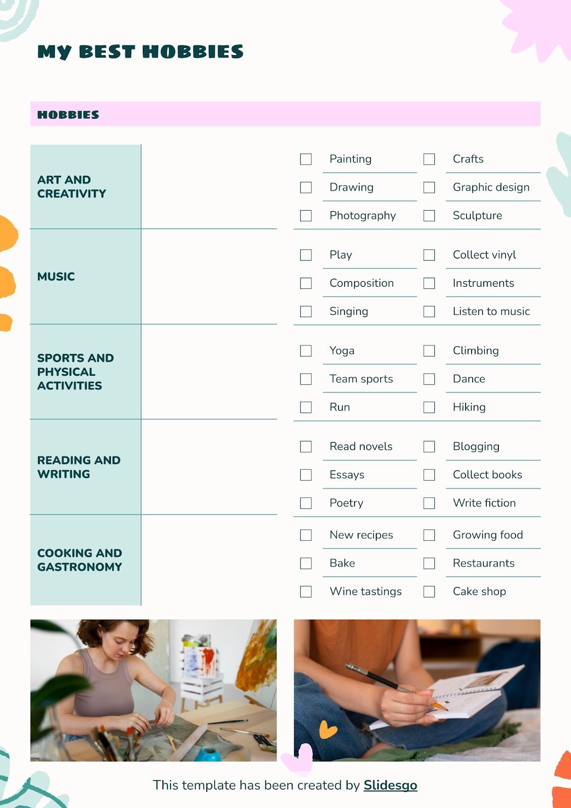 My Favourite Hobbies List Presentation