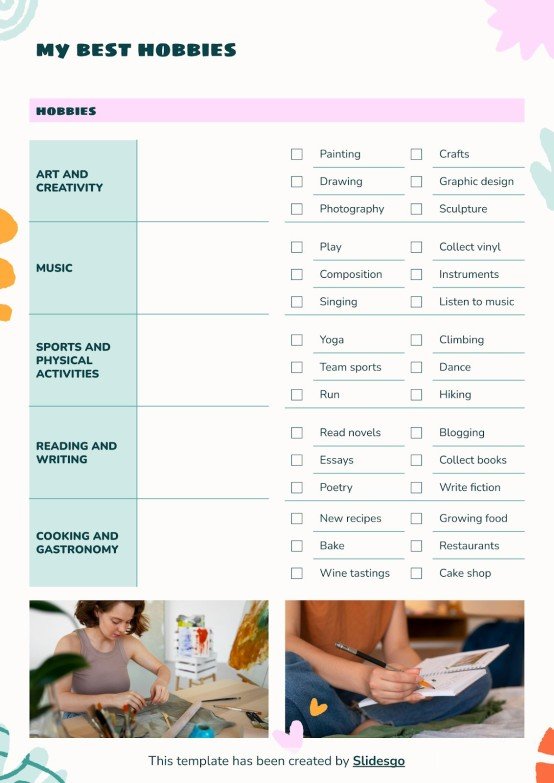 My Favourite Hobbies List Presentation