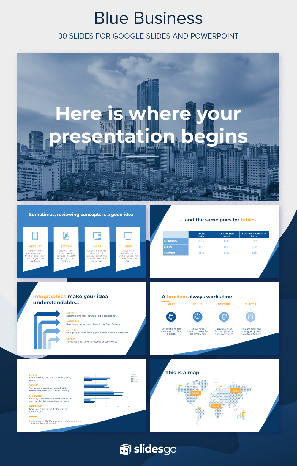Blue Business Google Slides and PowerPoint Template