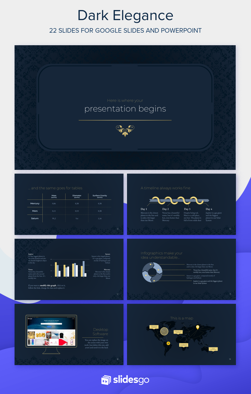 Dark Elegance Google Slides and PowerPoint Template