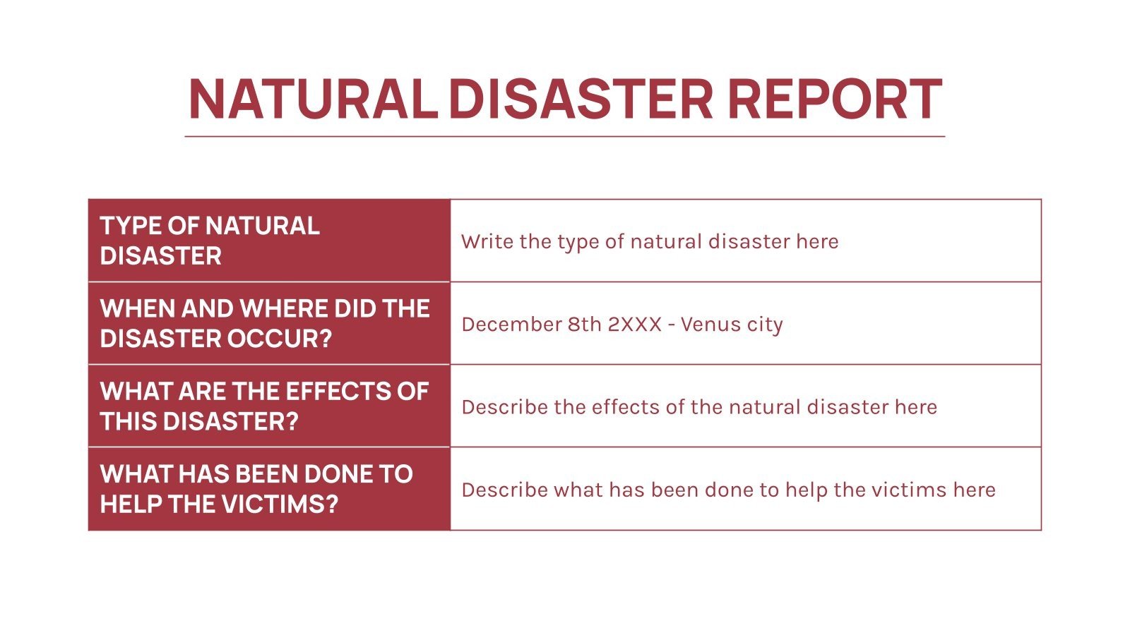 Natural Disaster TV News Report Minitheme Presentation
